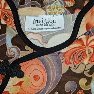 Tops | Earth Tone Lotus Flower Fitted Top With Embroidery | Poshmark